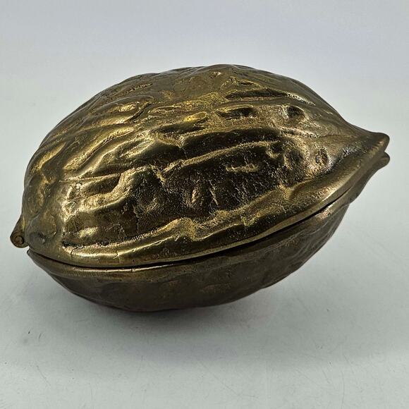 Interpur | Accents | Vintage Brass Hinged Walnut Shaped Nut Cracker ...